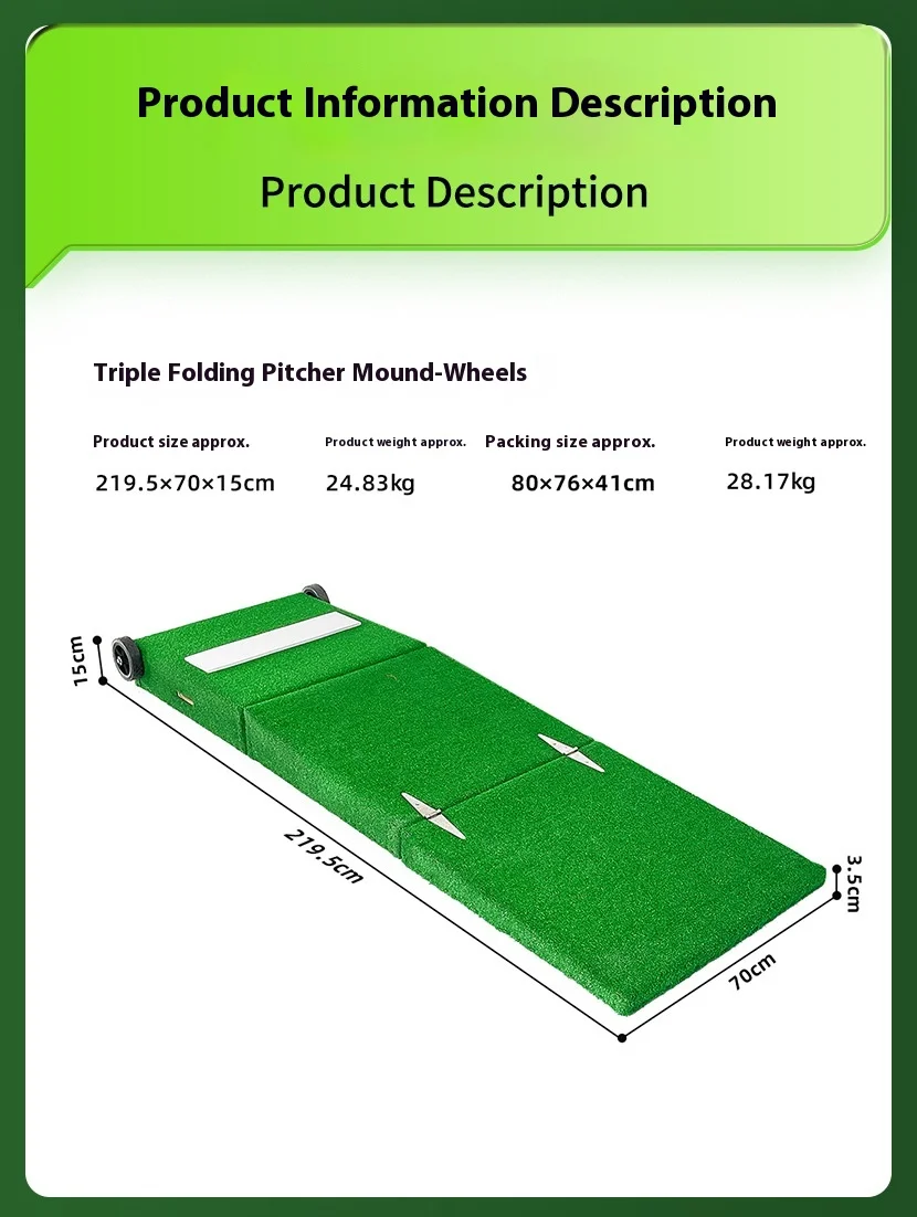 Portable Folding Pitcher Mound Batting Practice Ball Mat Non-Slip ...