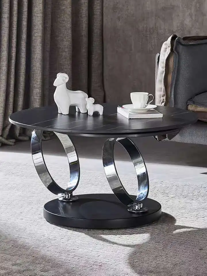 Italian Rotating Glass Coffee Table Furniture Combination ...
