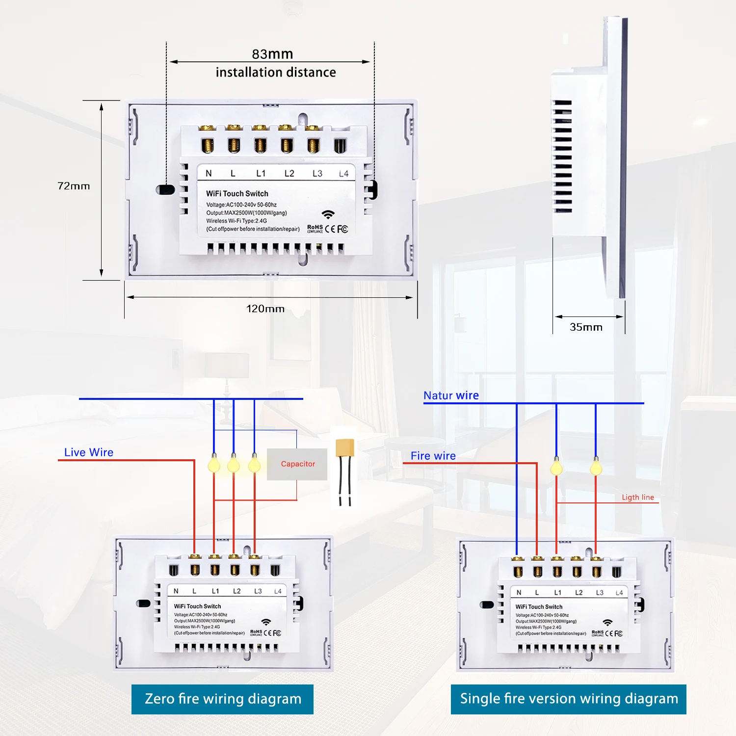 Smart Light Switch by JRUMP - Control Lighting with Alexa