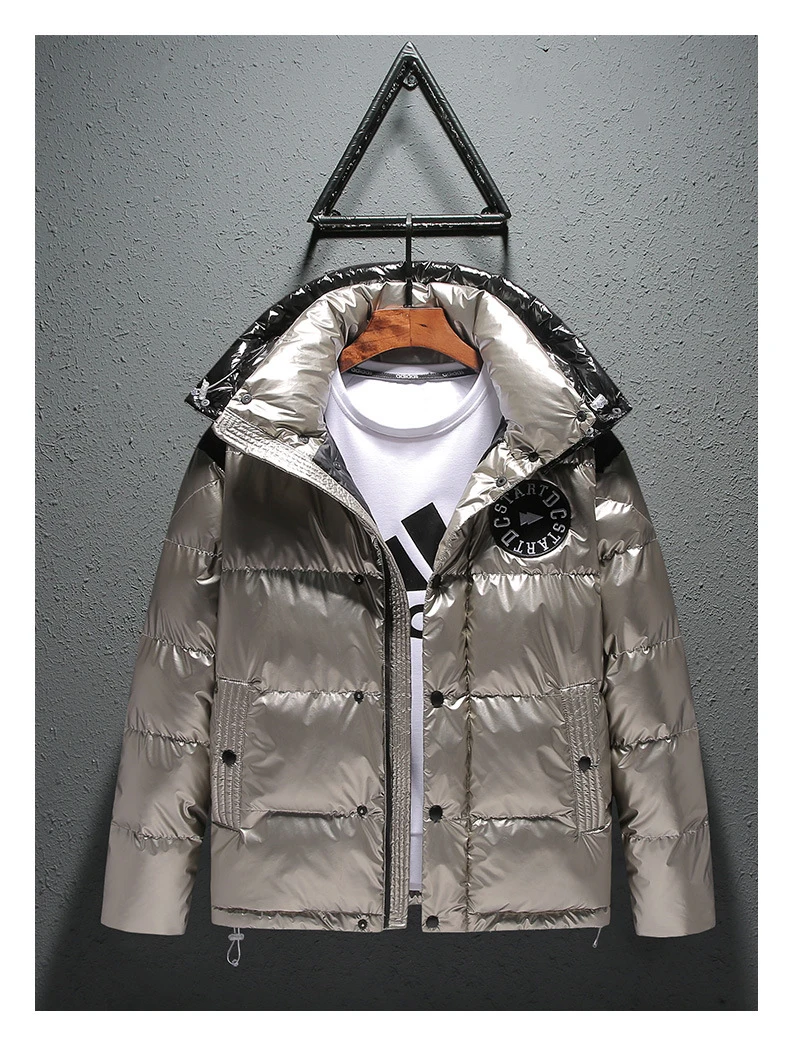 Winter Wear Quilt Silver Color Out Door Windbreaker Bomber Short Men's ...