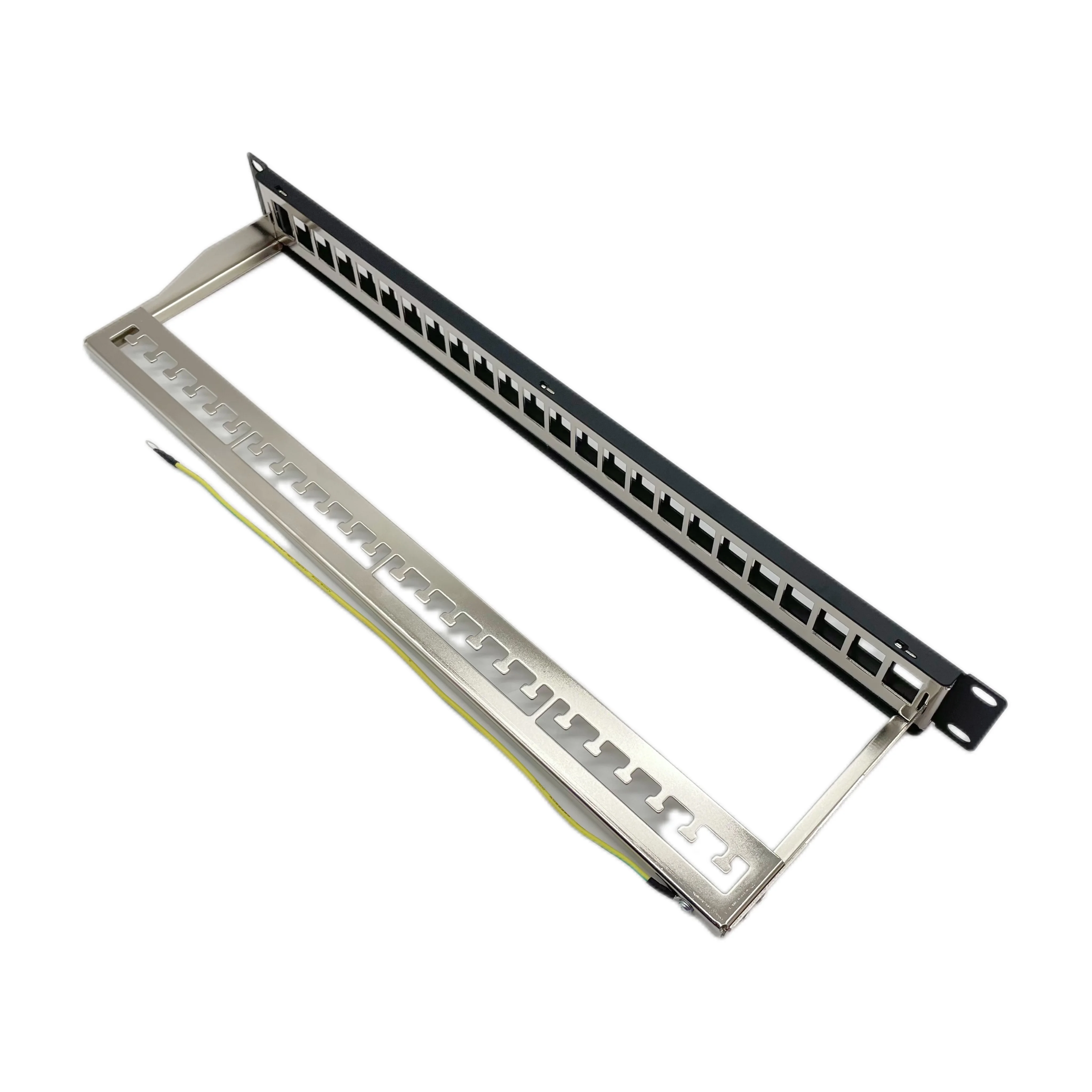 19 inch 24 port Cat5e Cat6 Cat6A shielded patch panel UTP FTP empty ...