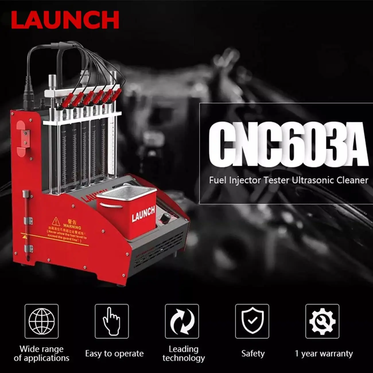LAUNCH CNC 603A Fuel Injector Cleaner Machine - 6 Cylinders