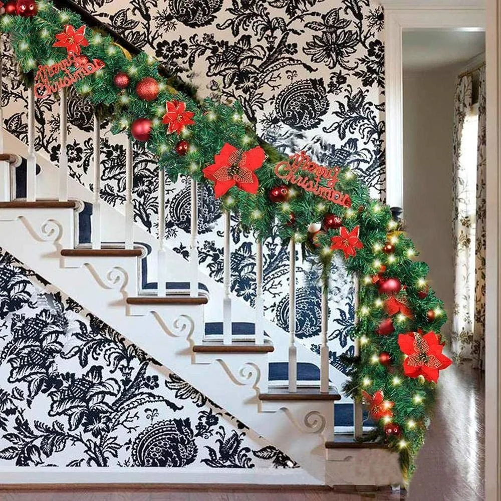 Illuminated Noel Plastic Artificial Greenery Christmas Garland