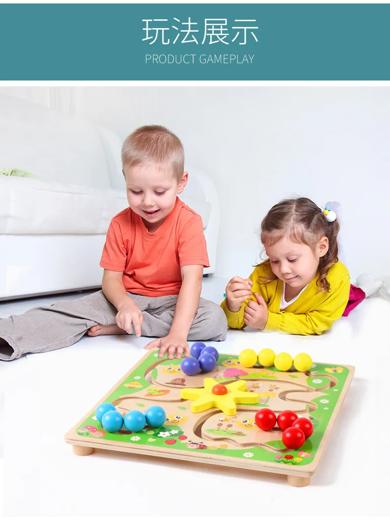 2020 Wooden 4 Color Moving Puzzles,Caterpillars Logic Thinking Games ...