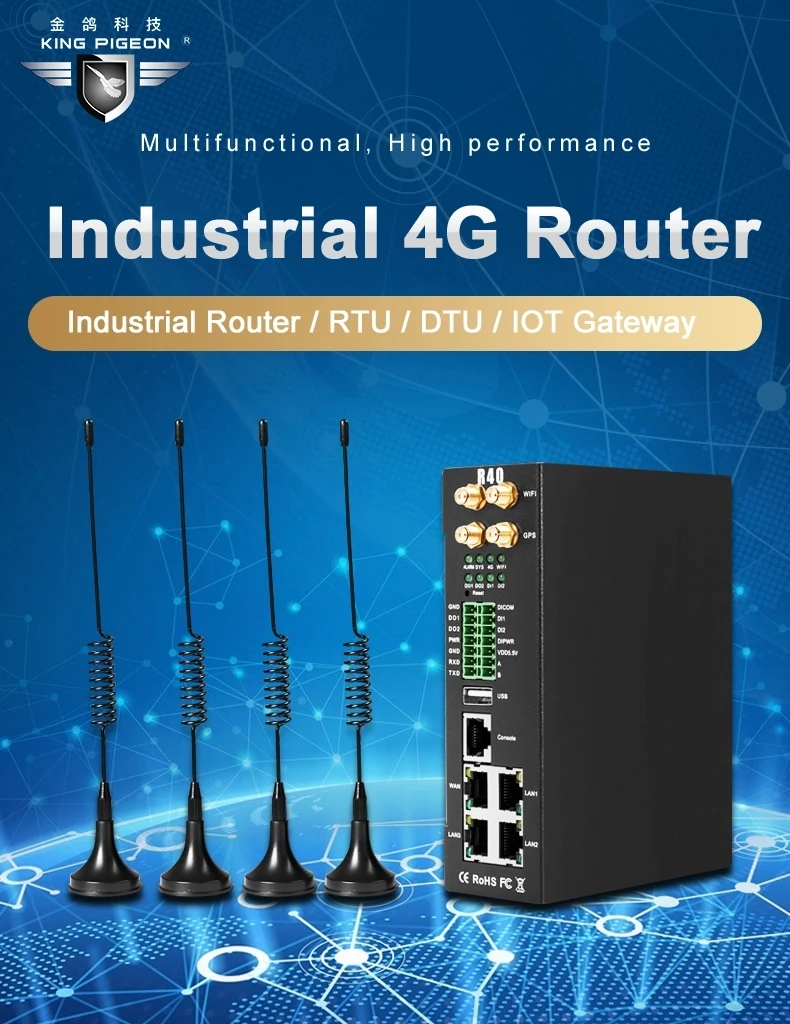 King Pigeon R40 Industrial Iot High-speed Router 4g For Smart Grid ...