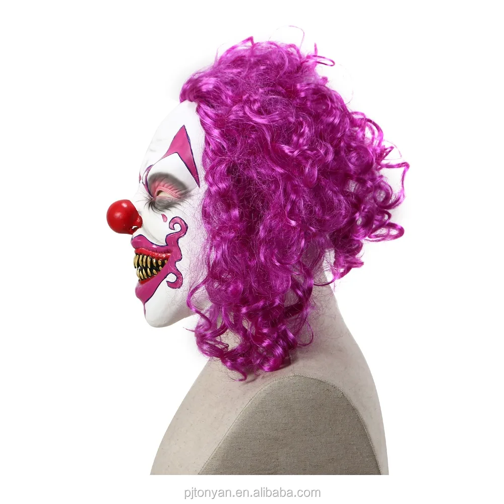 Halloween Scary Clown Costumes Mask With Hairs Demon Horror Snake ...