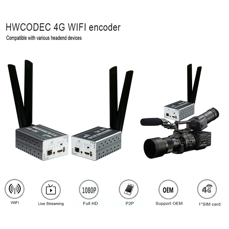 Haiwei-codificador de vídeo en vivo, batería de litio H.265 H8/H.264 ...