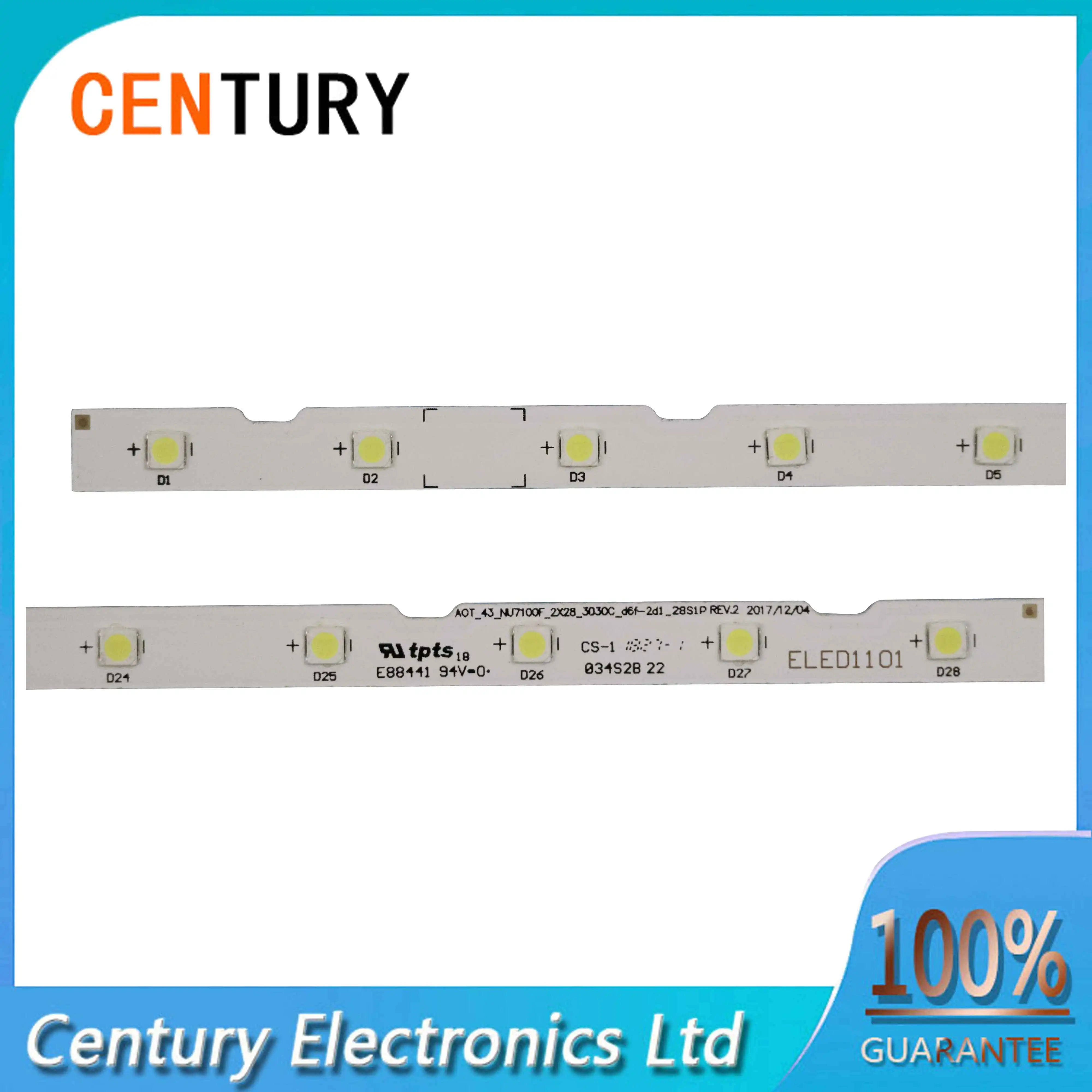 43inch Tv Led Backlight Strips Bn61-15482a Aot_43_nu7100f_2x28_3030c ...