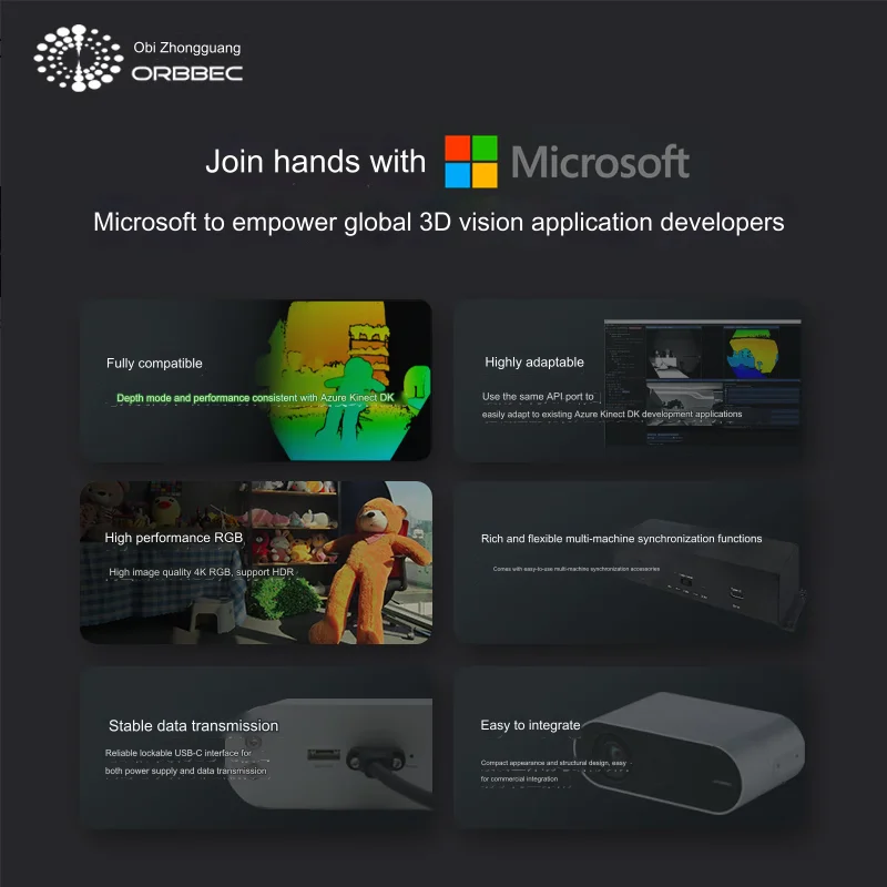 ORBBEC Femto Bolt - Stereo Camera Development Kit for Azure Kinect DK