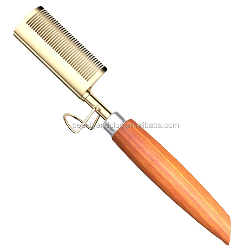 Old-fashioned Ceramic Heater Stove 500f Gold Hot Comb Brush Hair Flat ...