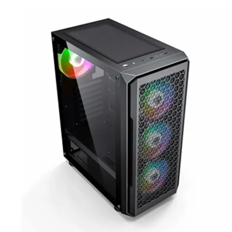 Mesh Design Gaming PC Case with Tempered Glass Table-Style Computer ...