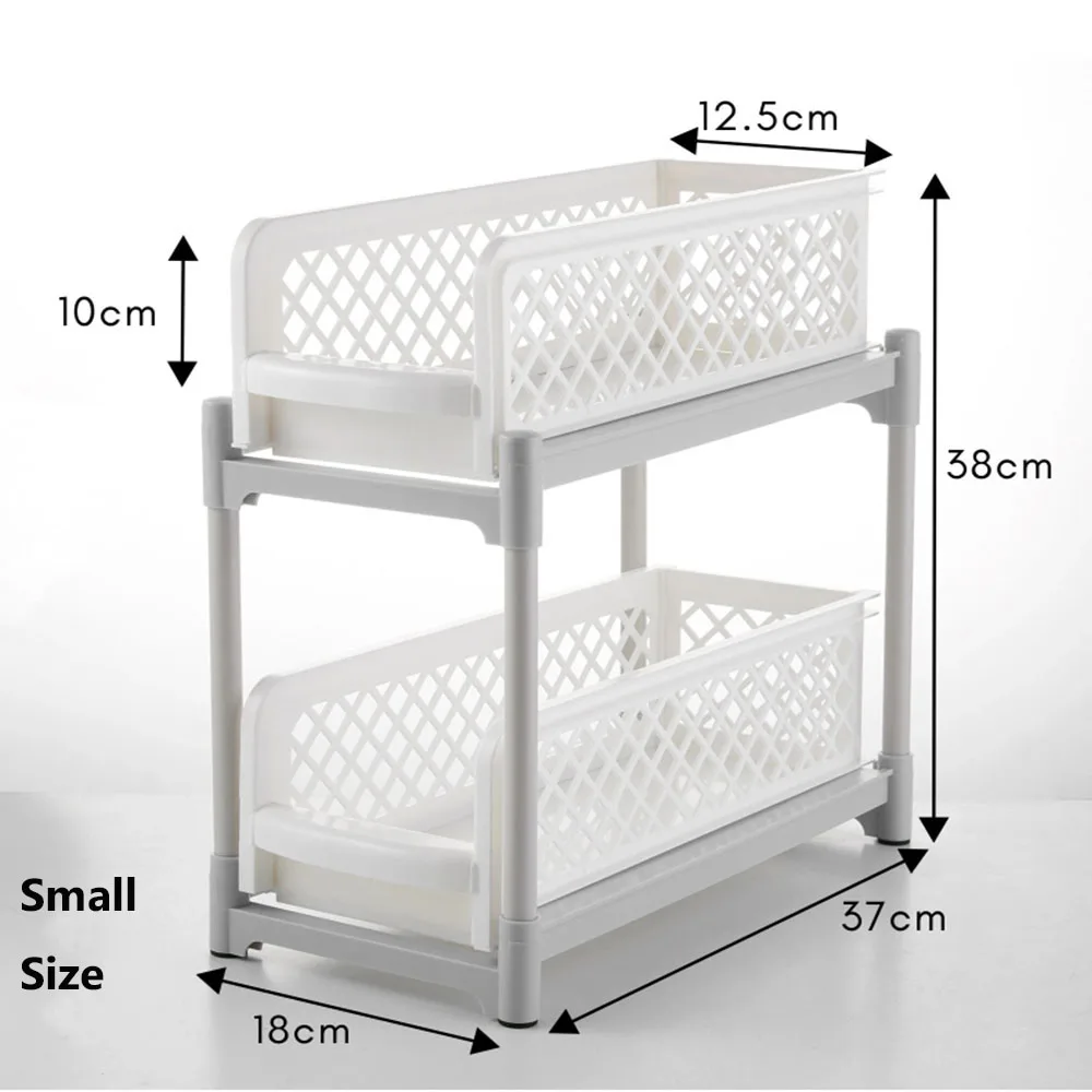 Multifunction Stackable Kitchen Shelf Organizer Shelves Plastic Storage ...