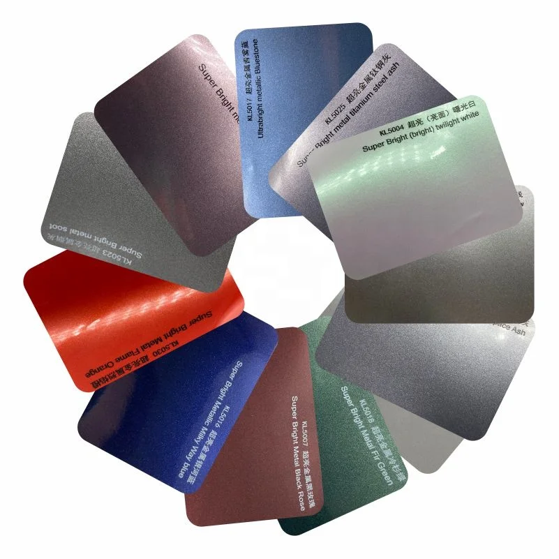 Colorful Yellow PVC Film Super Glossy Bright Metal Color Change Green ...