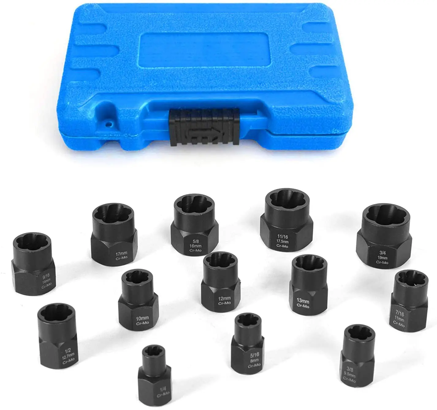 13 Pcs Impact Bolt Extraction Sleeve,Round Bolt Remover,Nut Removal ...