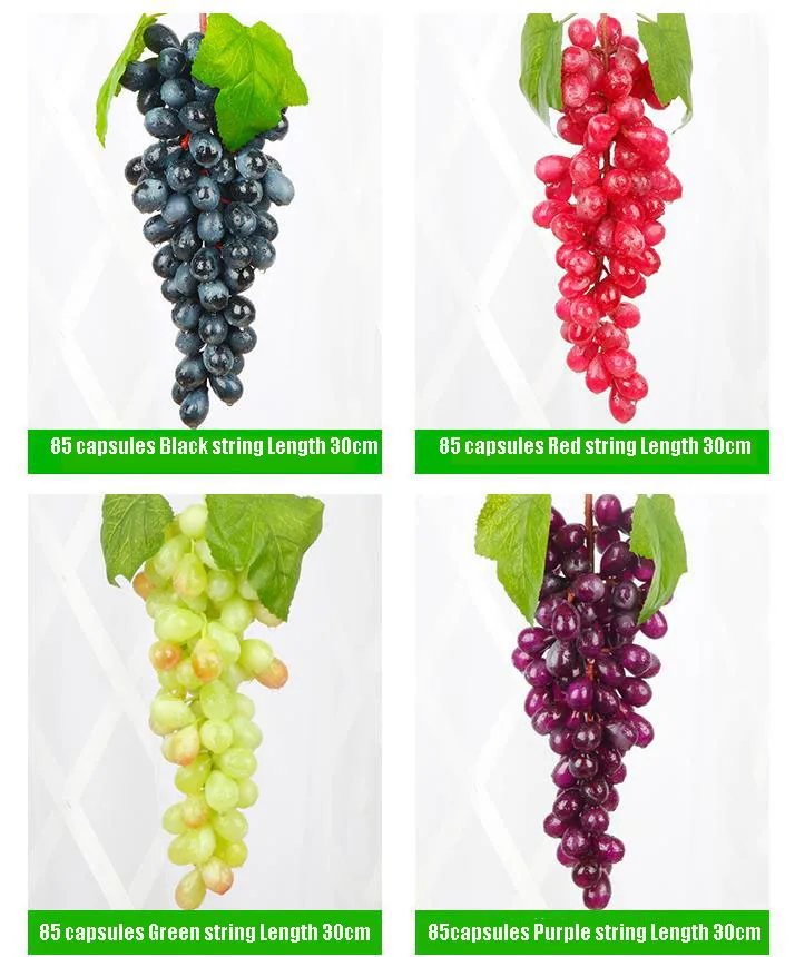 Artificial Grape Bunch Fake Grapes Vine Plastic Raisins Leaf Rattan ...