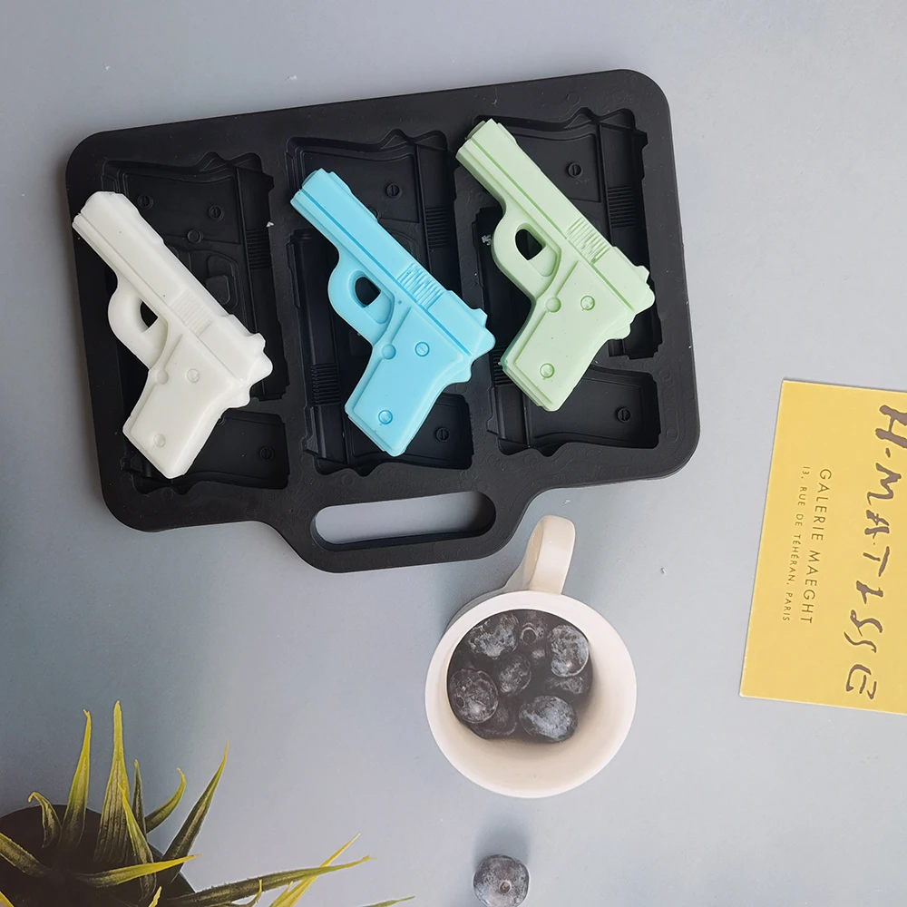 Pistol Silicone Molds 6 Cavities Mini Gun Type Chocolate Fudge Jello ...