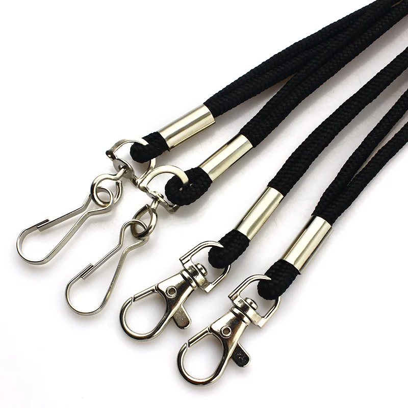 Wholesale Fashion Round Cord Blank Neck Strap Black Nylon Rope Lanyards ...