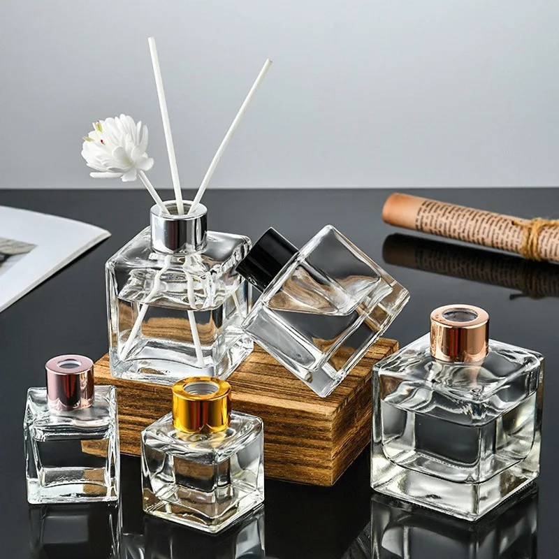 Wholesale Hot Sale Square Reed Diffuser Empty Glass Bottle 50ml 100ml ...