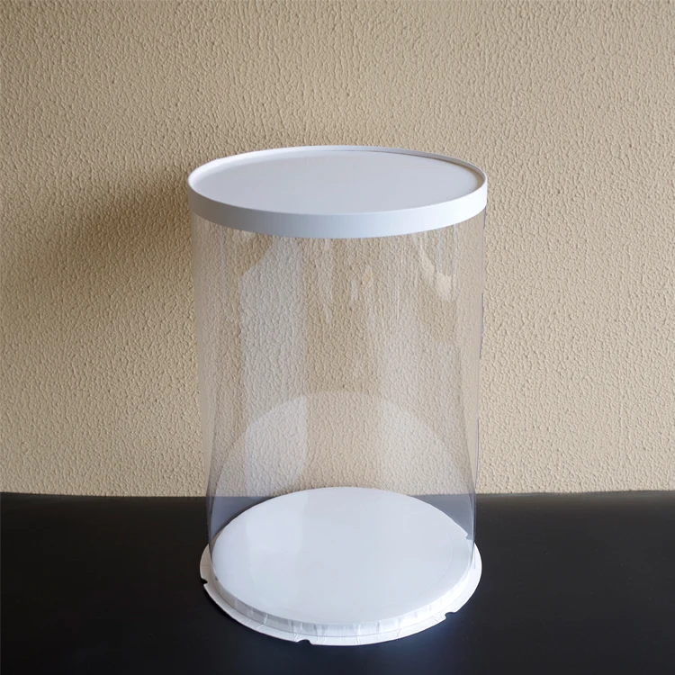 White Clear Round Plastic Transparent Cake Box - Perfect for Gift Packaging