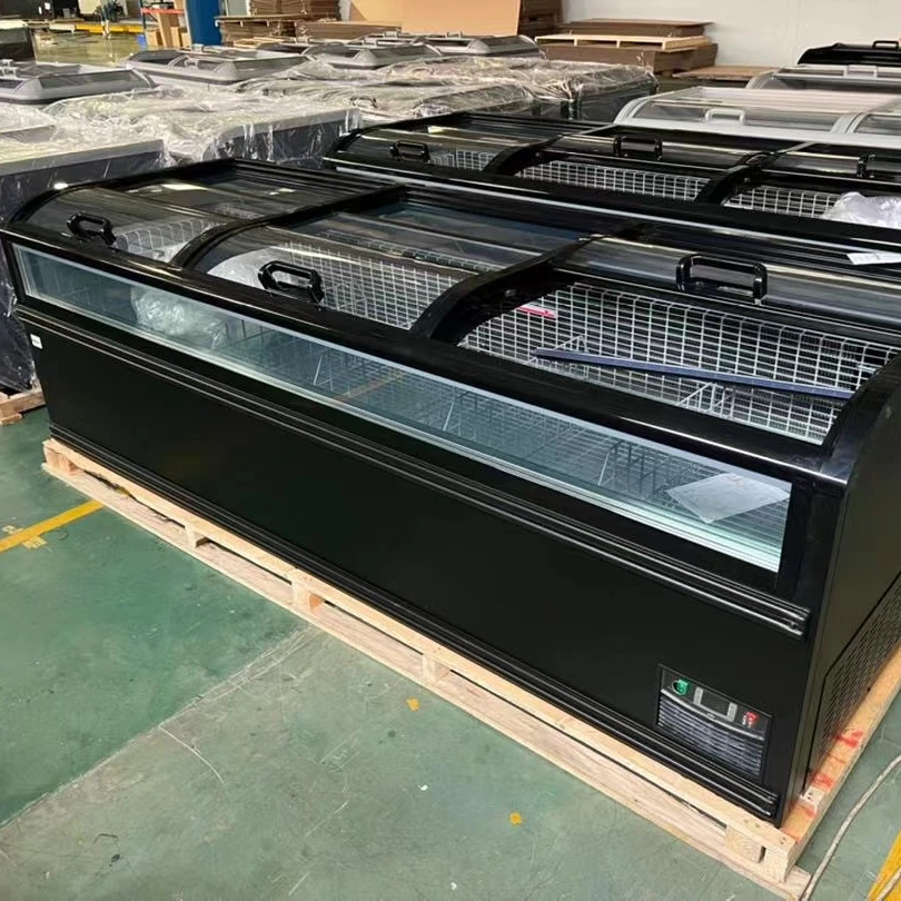 Supermarket Frozen Display Stand Refrigerated Freeze Display Counter ...