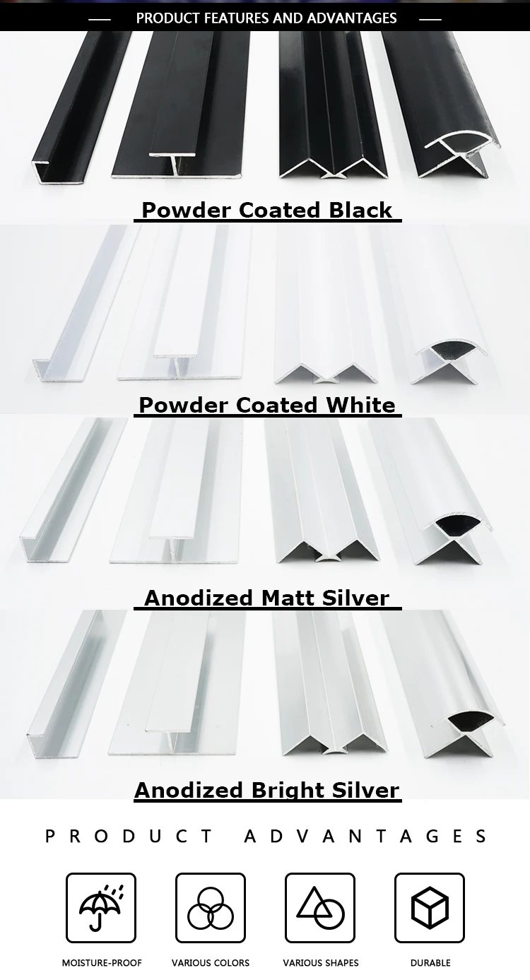 LENWA Extrusion Factory - Aluminum H Section Trim for Wall Board