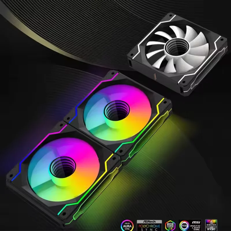 Argb Fan Desktop Gaming Computer Chassis 120mm Colorful Light PWM Rgb ...
