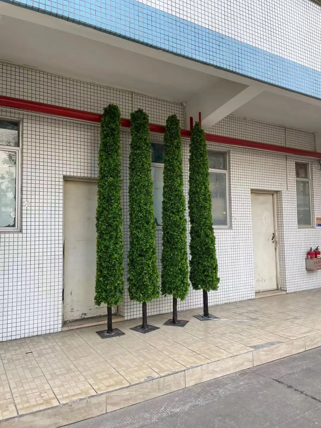 Outdoor Artificial Trees Large Evergreen Cypress Uv Protection ...