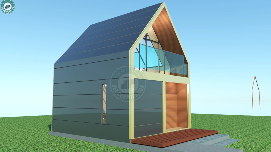 9sqm Tiny Resort Chalet: Modern Prefab Cabin with Glass Roof for Small ...