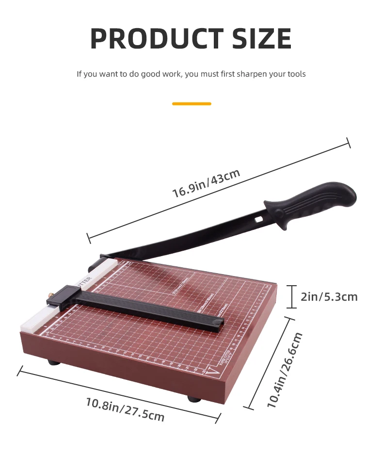 ZEQUAN Steel Paper Cutter - Precision A4 Guillotine Trimmer