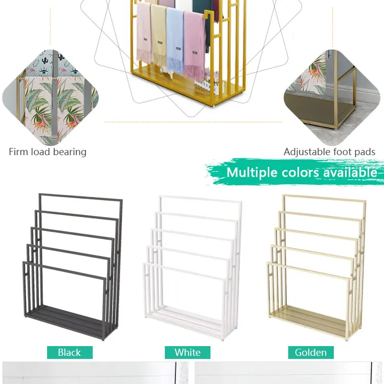 Fashion Design Display Boutique Fabric Store Shelving Stainless Scarf ...