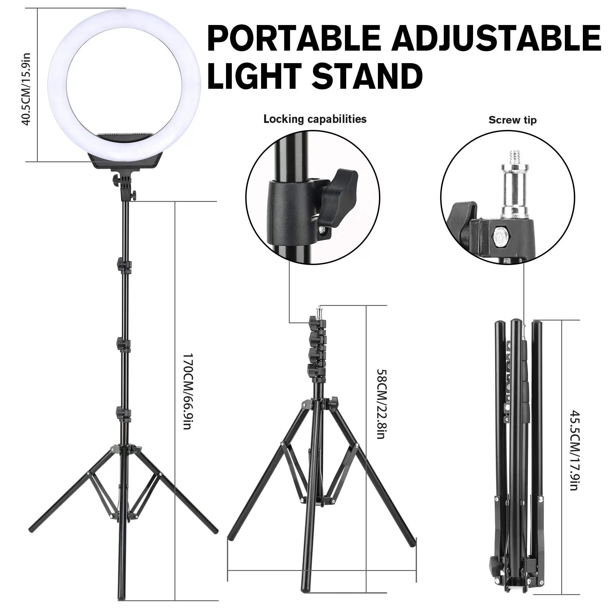2.8m Foldable Tripod - Ideal for Studio & Selfie Lights