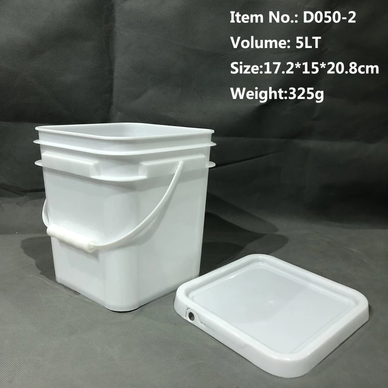 Food Grade New Pp Rectangle Pail 5 Gallon Square Buckets Iml Food ...