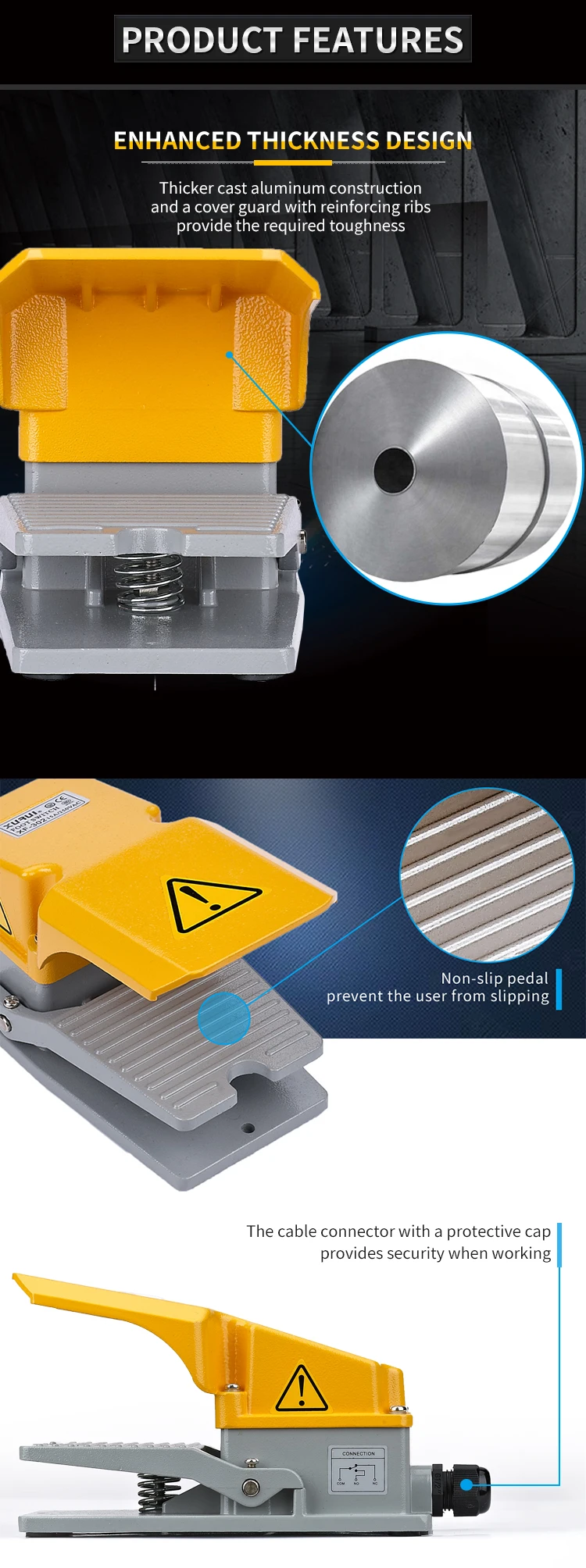 15a 250v Industrial Aluminium Foot Pedal Switch - Buy Foot Switch ...