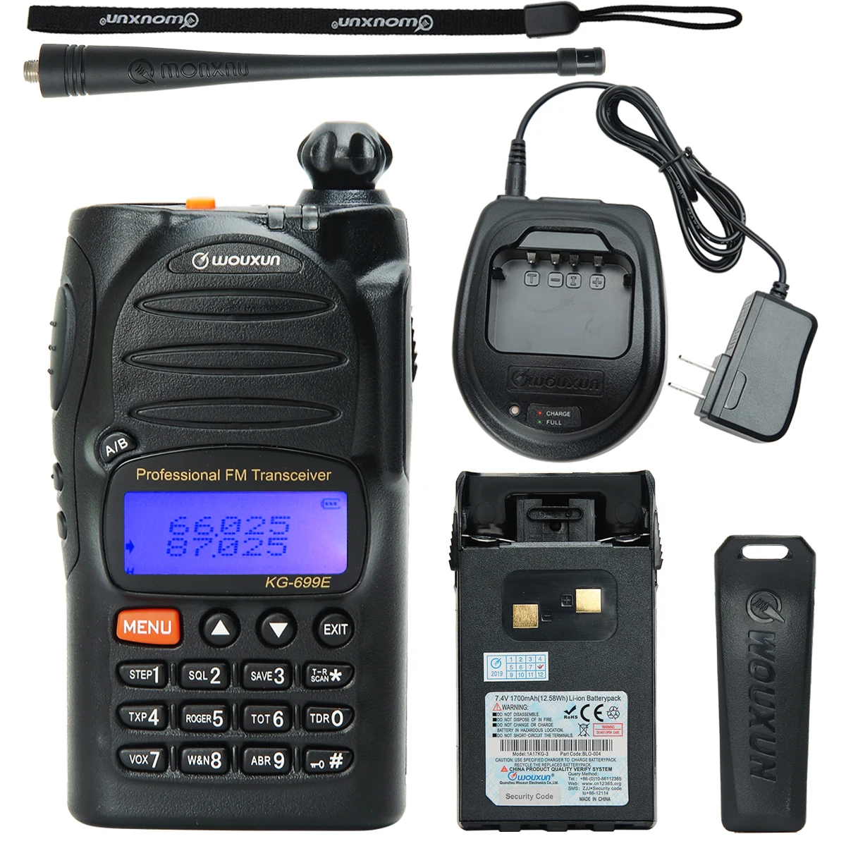 Wouxun KG-699E 66-88MHz DTMF 1750Hz CTCSS/DCS VOX SOS IP55 Tahan Air ...