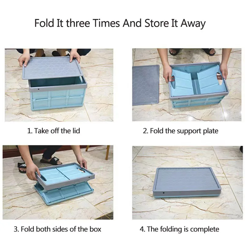Durable Collapsible Box Plastic Stackable Foldable Storage Household ...