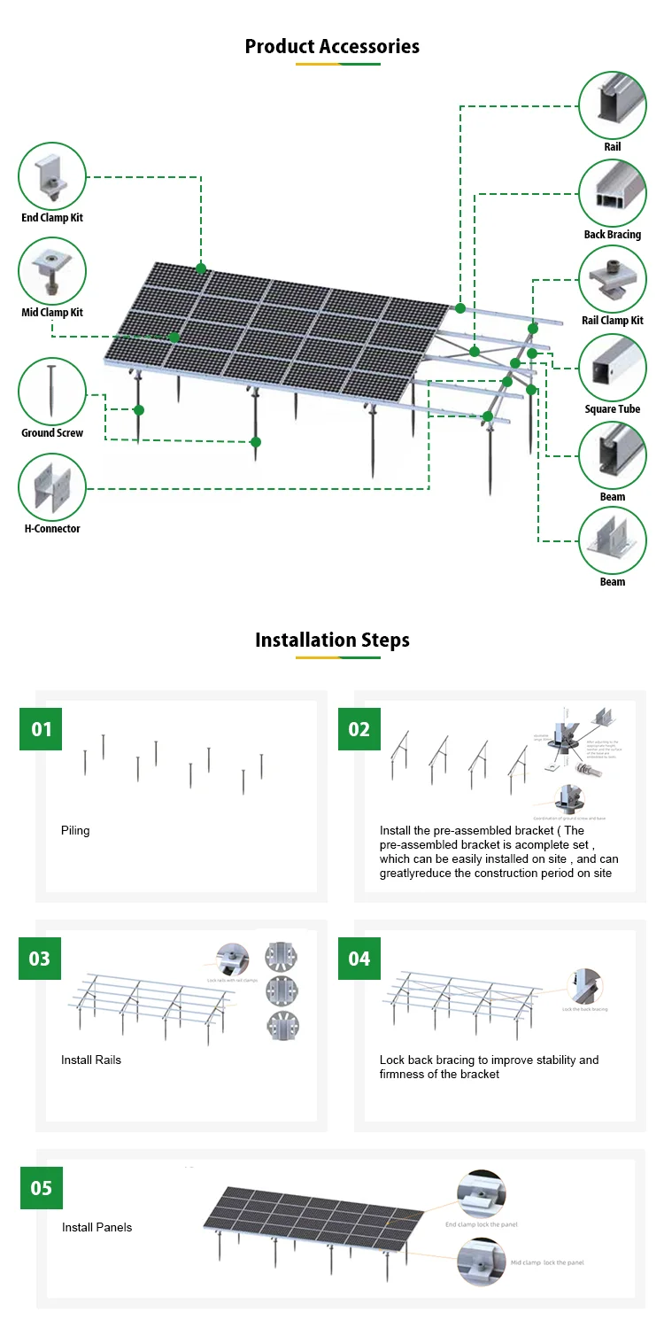 Ground Solar Energy Mounting Structures System with Ground Screw ...