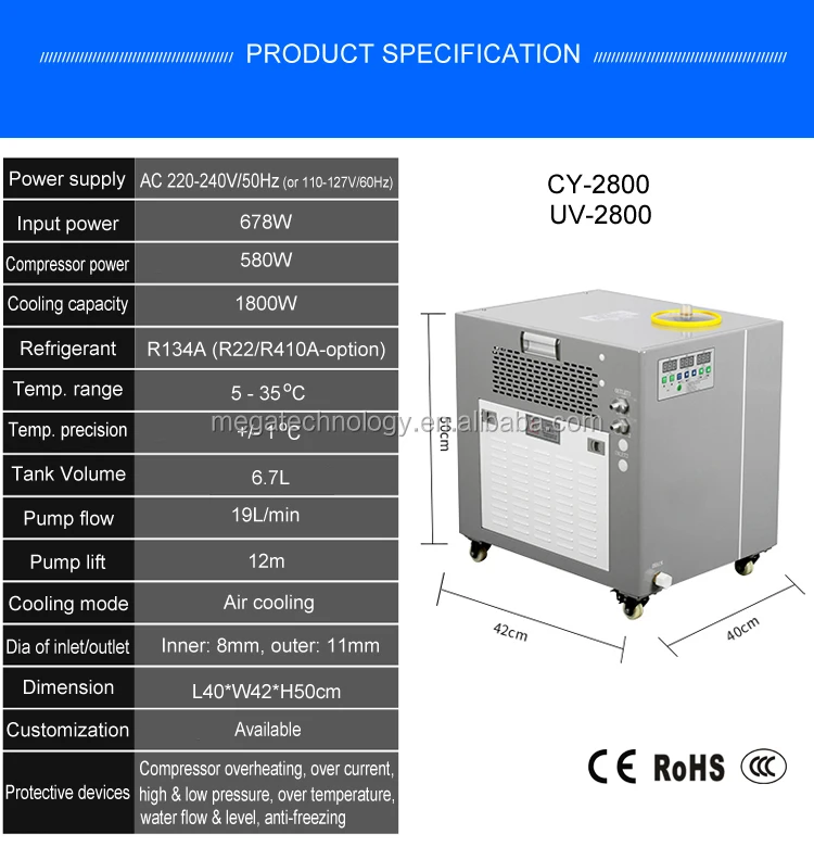 0.75hp CY2800高效注塑模具冷却装置工业冷水机| Alibaba.com