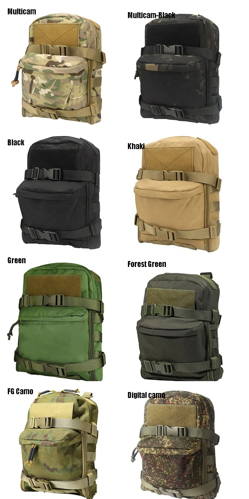 Tactical Hydration Backpack Bladder Lightweight MOLLE Water Carrier ...