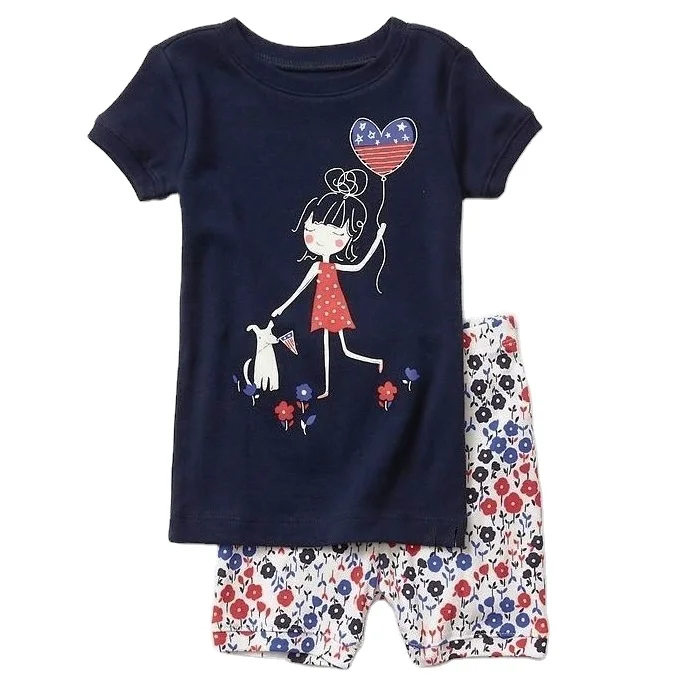 Girls Floral Printed Pajama Funny Funky Summer Fall Spring Winter Pj ...