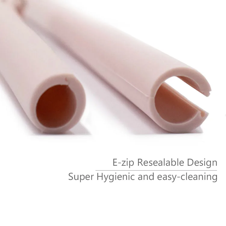 New 2 Pieces E-zip Silicone Straw Set Easy Cleaning Reusable Split ...
