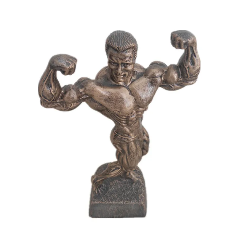 Resin Male Bodybuilder Double Bicep Statue - Trophy