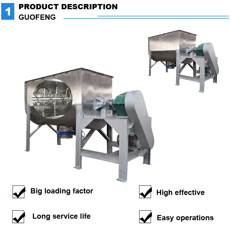 GUOFENG Ribbon Mixer Blender - 2 Ton Feed Mixer for Powder