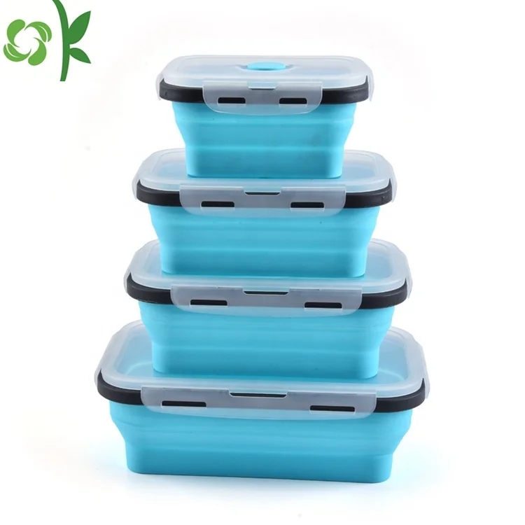 Oksolicone Retractable Silicone Folding Lunch Box Reusable High ...