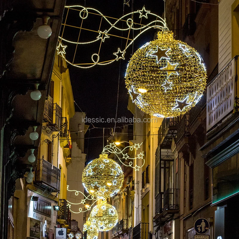 Outdoor Large 3D Hanging LED Lighted Jingle Bells for Christmas