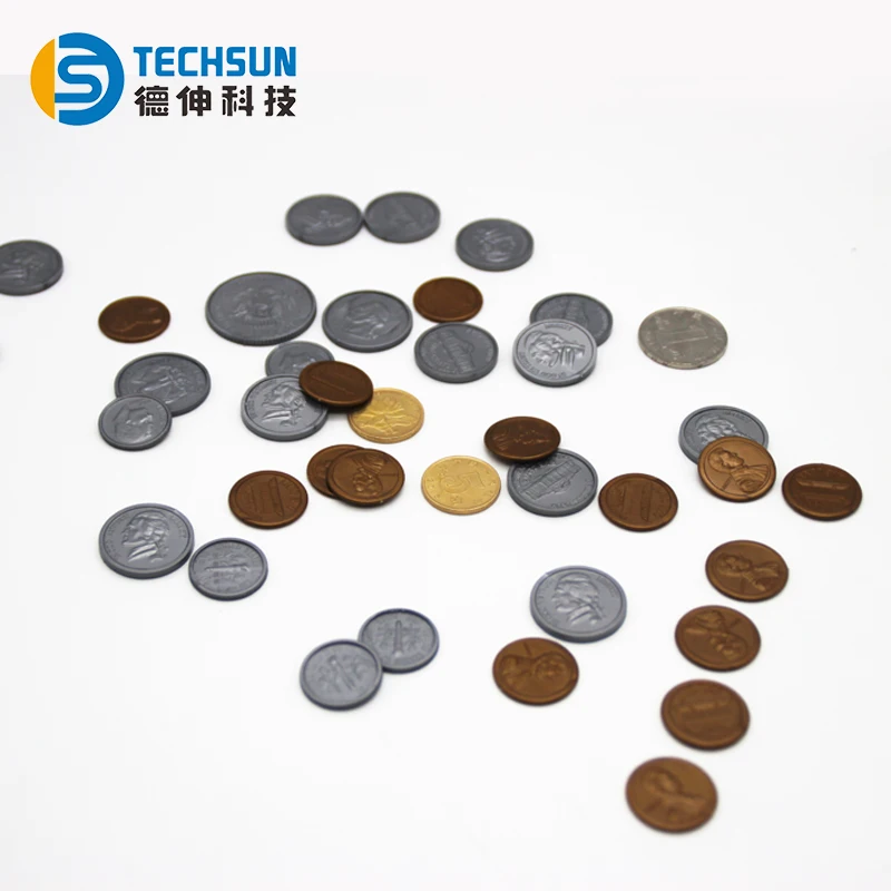 Learning Toys Plastic Coins Set For Kids Cognition 6 Type Plastic Play ...