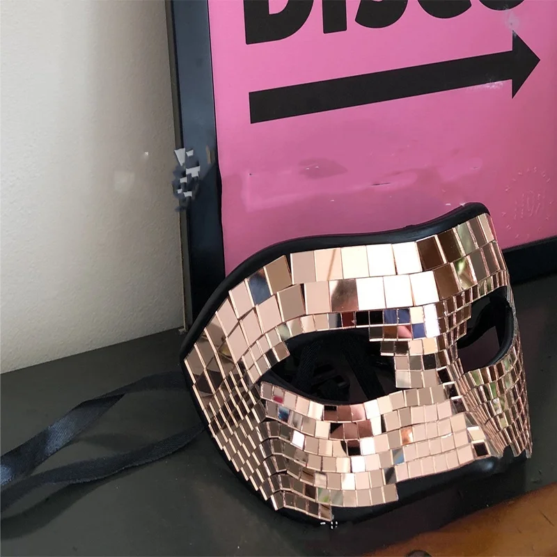 Disco Ball Glitter Face Mask - Perfect for Party Events