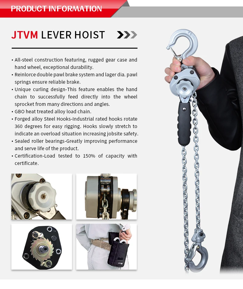 Professional Chain Hoist Manufacturer 0.25t/3 Ton Mini Lever Chain ...