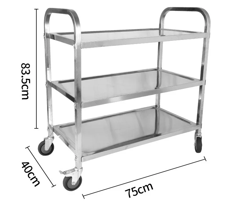 Hotel Room Service Wheel Trolley Hotel - 2 Tiers Stainless Steel