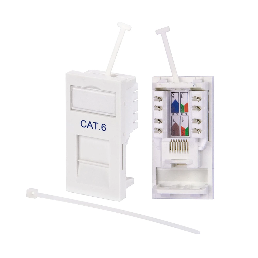 CAT6 RJ45 UTP Wall Outlet Module For Use With Modular Faceplates ...