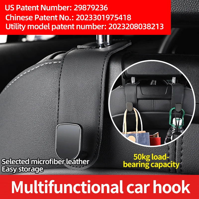 Customised Car Seat Hidden Hooks Organizer Coat Women's Bags Universal ...